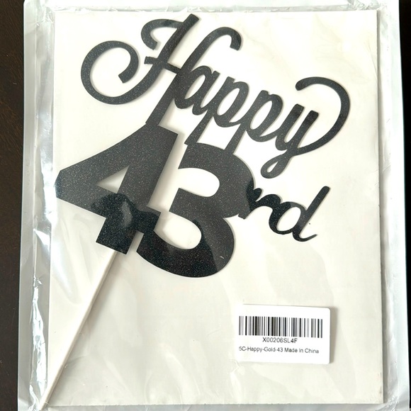 Other | New Happy 43rd Birthday Cake Topper Sign | Poshmark